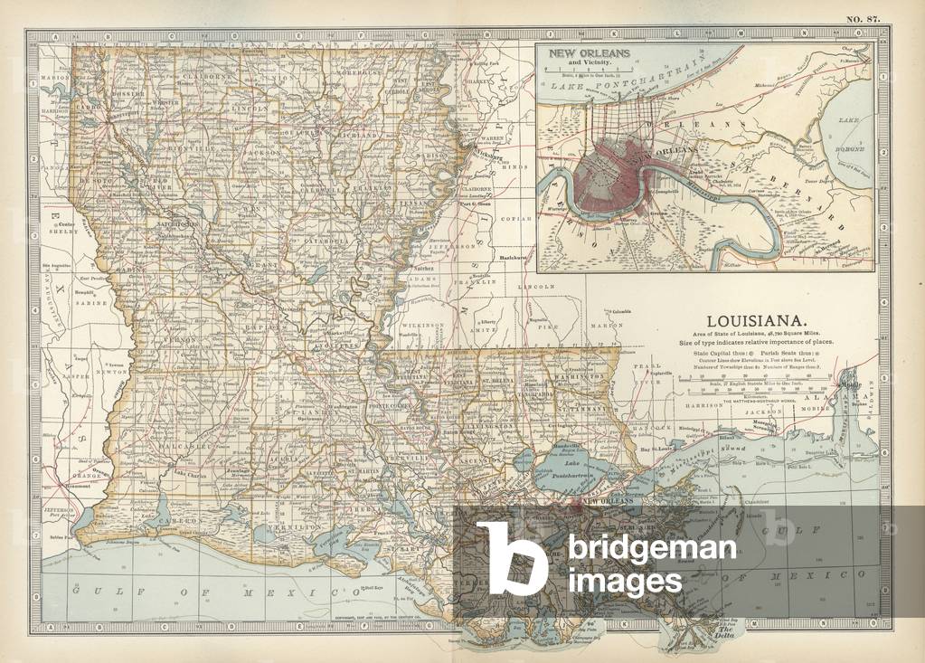 Image of Map of Louisiana, c.1900 (engraving)