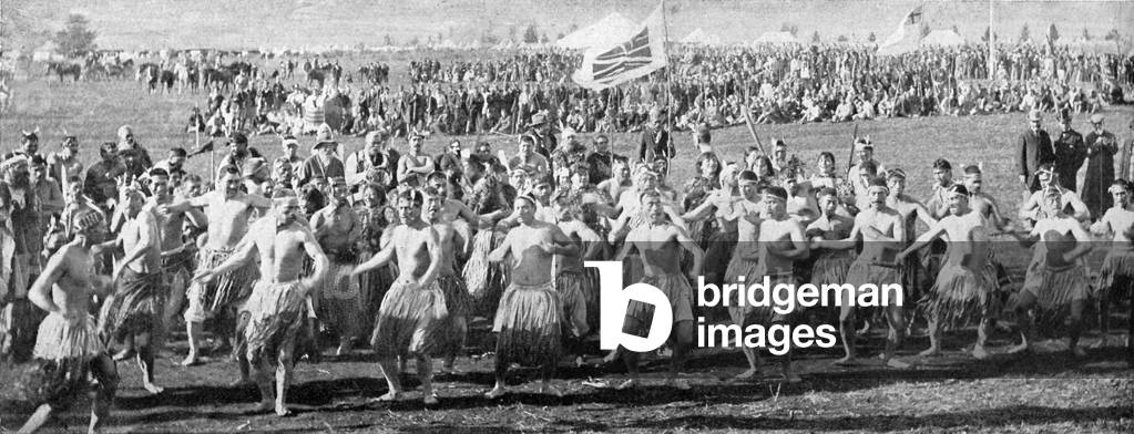 Image of Maori Warriors Dancing the Haka, illustration from 'Edward VII ...