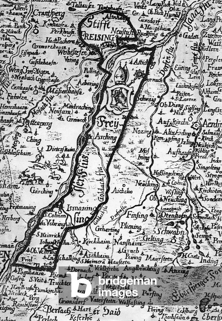 Image of Historical map of the diocese of Freising in 1684