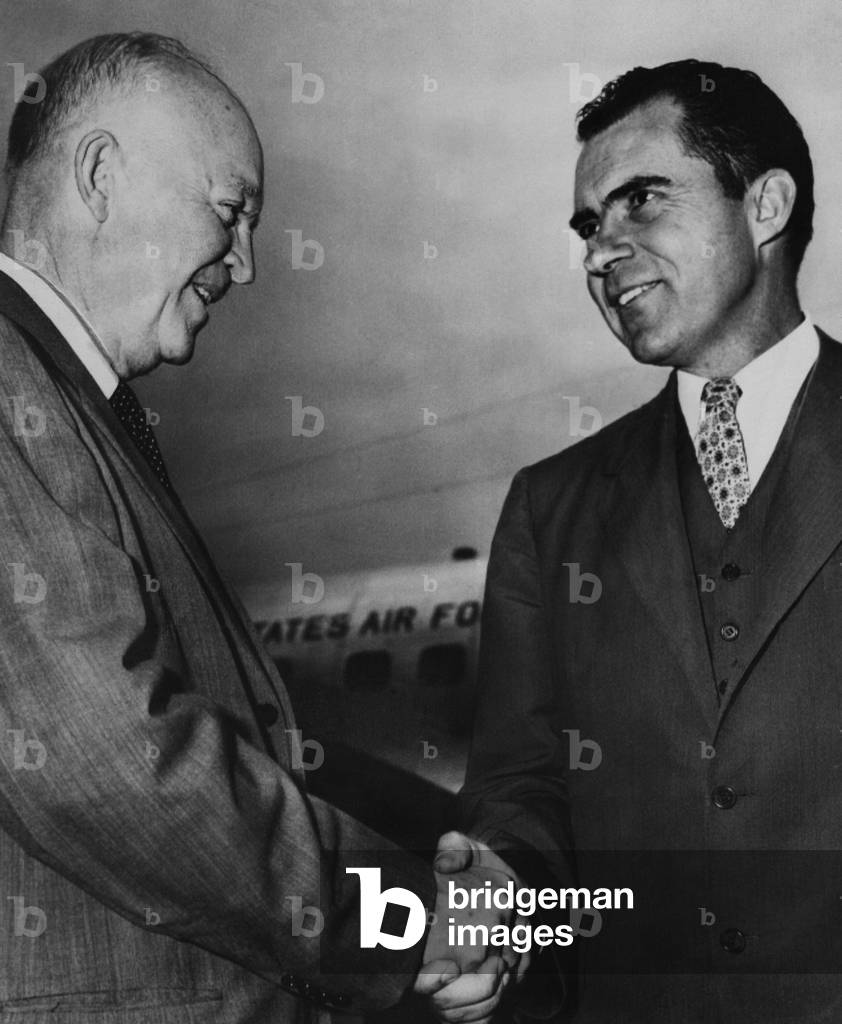 Image of US Presidents. US President Dwight D. Eisenhower shaking hands ...
