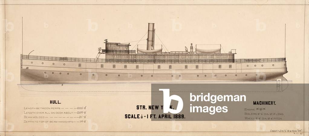 Image of New York (Steamship: 1889) plans, 1894 (architectural drawing)