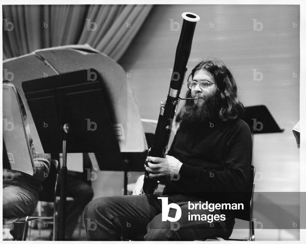 Image of Andrew Stiller, composer playing bassoon, 1971-2 by Tuttle, Jim
