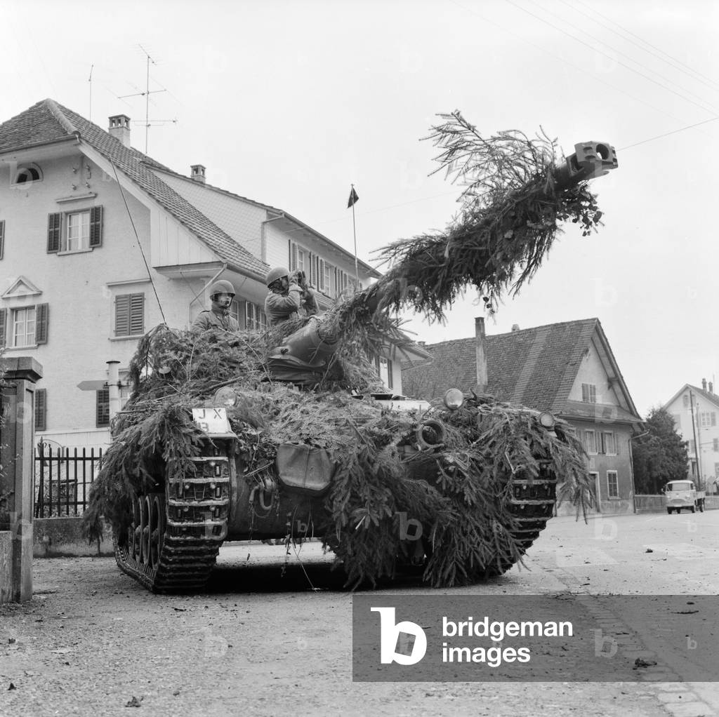 Image of Switzerland Army Combat Tank 51 Amx 13, 1968 (b/w photo)