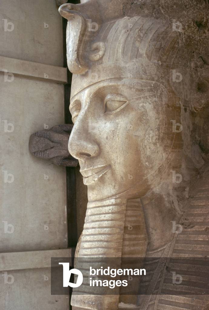 Image of Face of Colossus of Ramses II, limestone statue, height 10 by ...