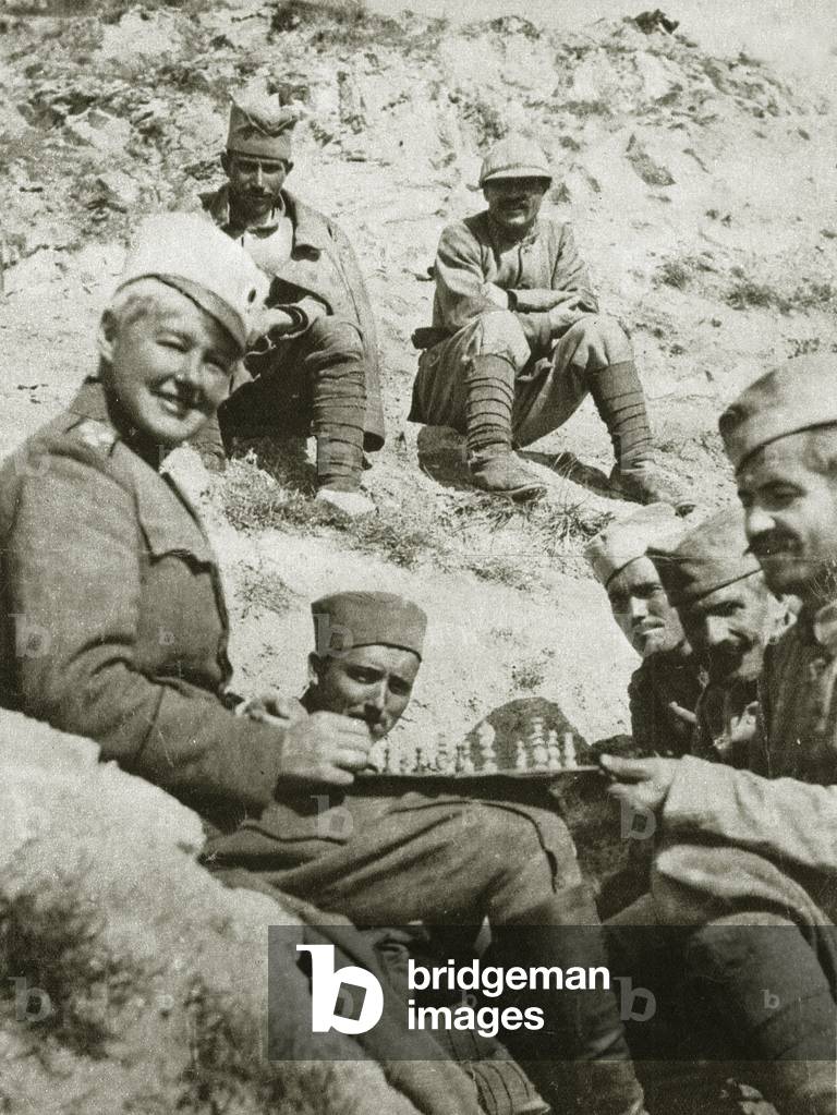 Image of Serbian soldiers during the First World War, 1918 (photo)