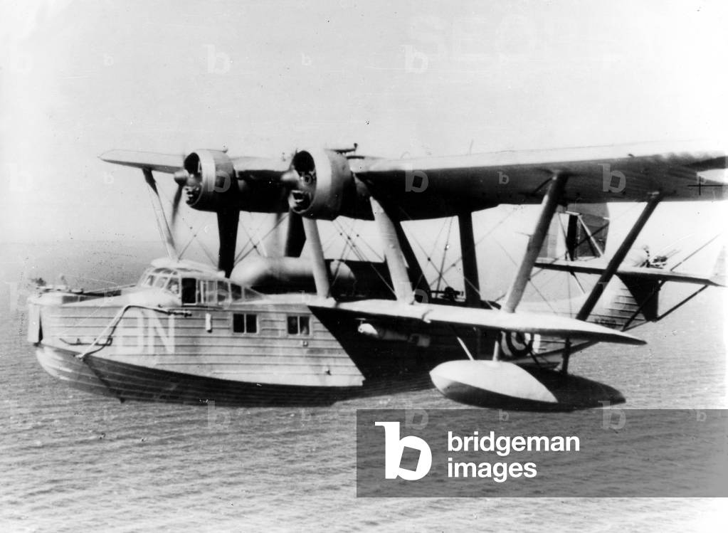 Image of English sea surveillance aircraft on patrol flight, 1940 (b/w ...