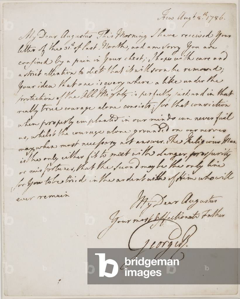 Image of Letter from King George III to his son Augustus Frederick,