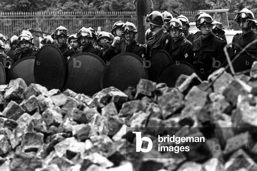 Image of Members of The French Riot Police With Helmet and Shiled