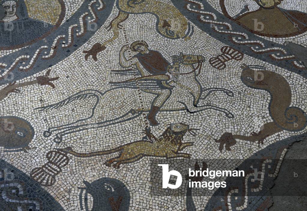 Image of Bellerophon slaying the Chimera riding on the winged Pegasus ...