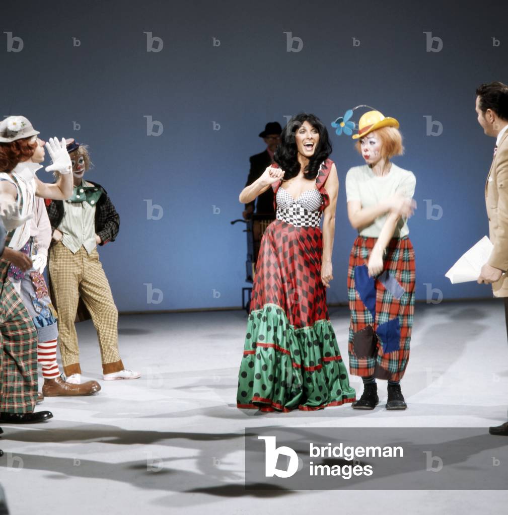 Image of The German actress and singer Dunja Rajter disguises herself at