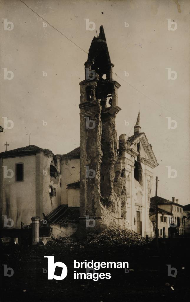 Image of Church destroyed by Italian artillery shooting at Austro ...