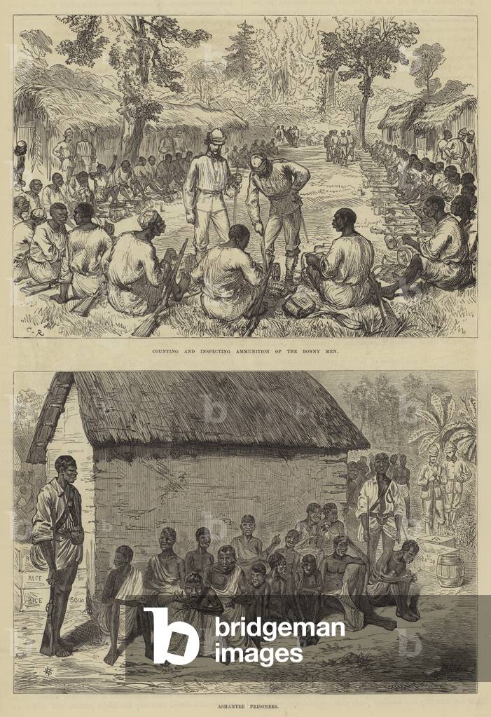 Image of The Ashantee War (engraving) by Robinson, Charles (1840-81)