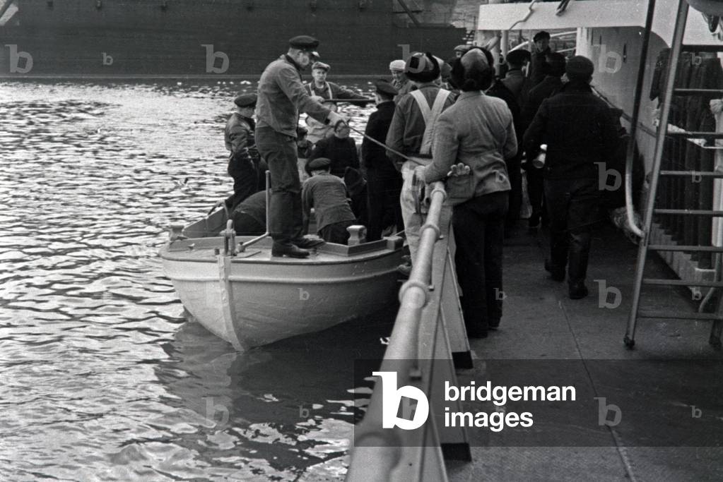 Image of The crew members who were off for shore leave on