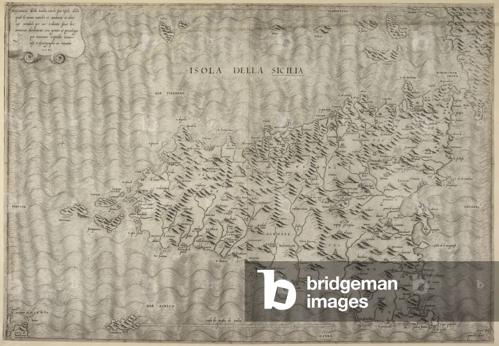 Image of Map of the island of Sicily