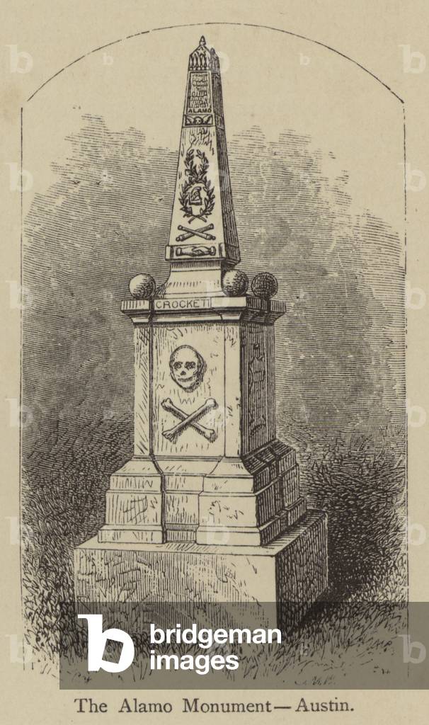 Image of The Alamo Monument, Austin (engraving) by American School ...