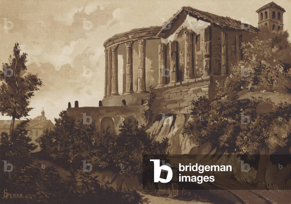 Image of Roman Temples of Tiburtine Sibyl and Vesta, Tivoli, Italy ...