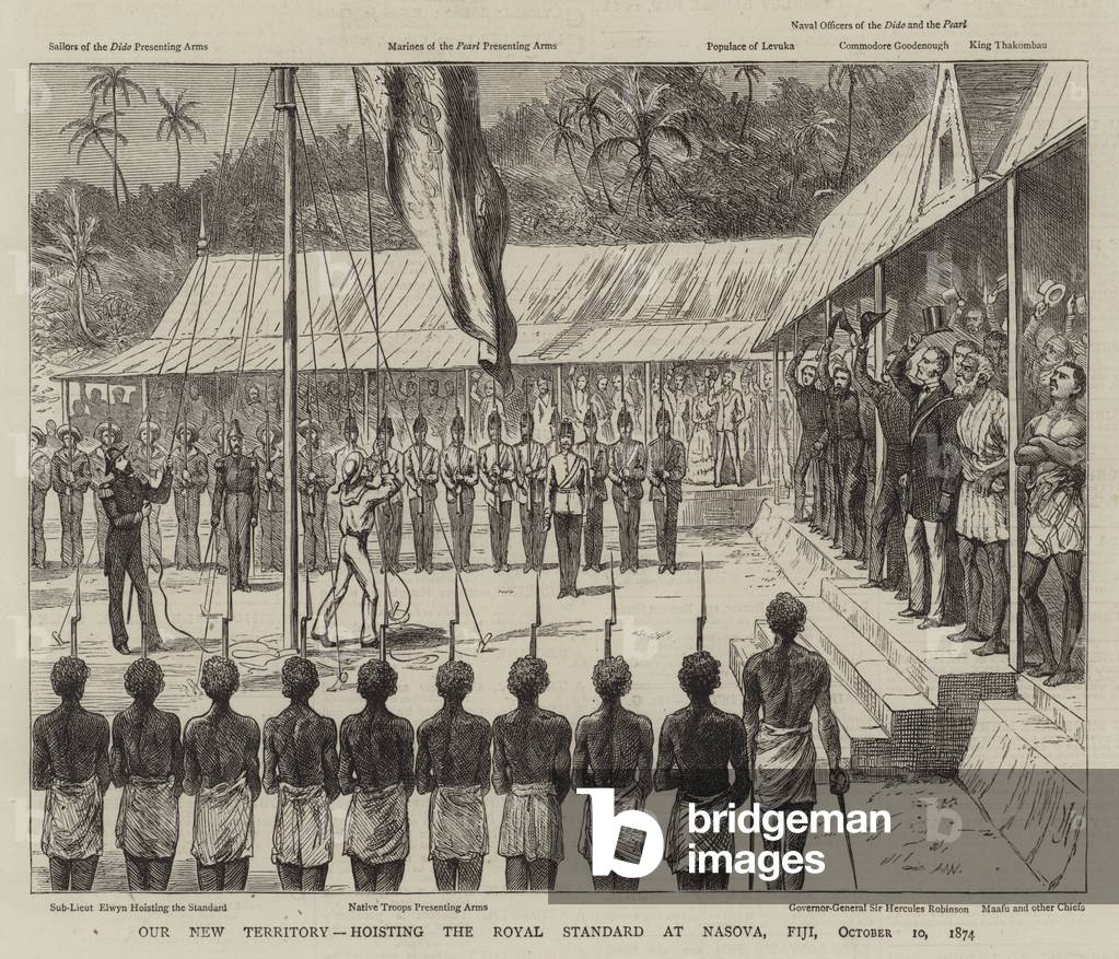 Image of Our New Territory, hoisting the Royal Standard at Nasova, Fiji ...