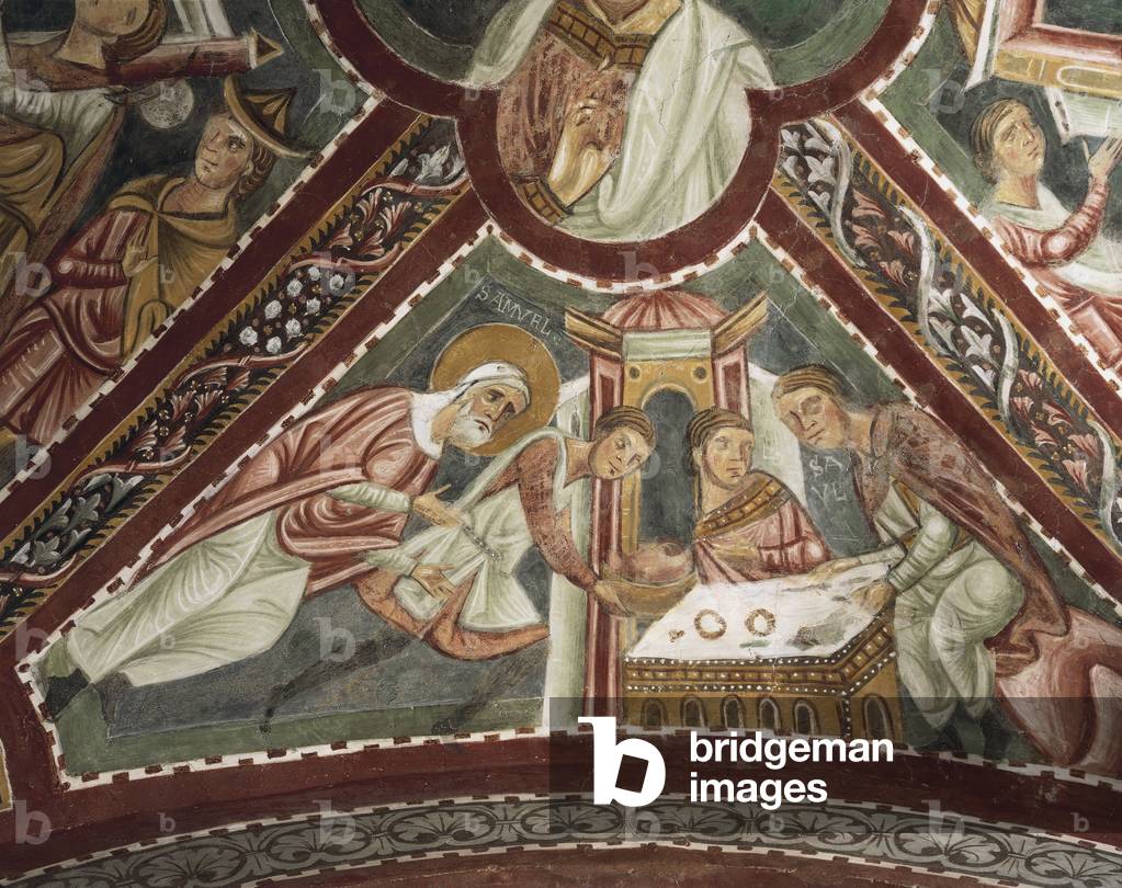 Image of Samuel appointing Saul to lead Jewish people, fresco. Crypt of