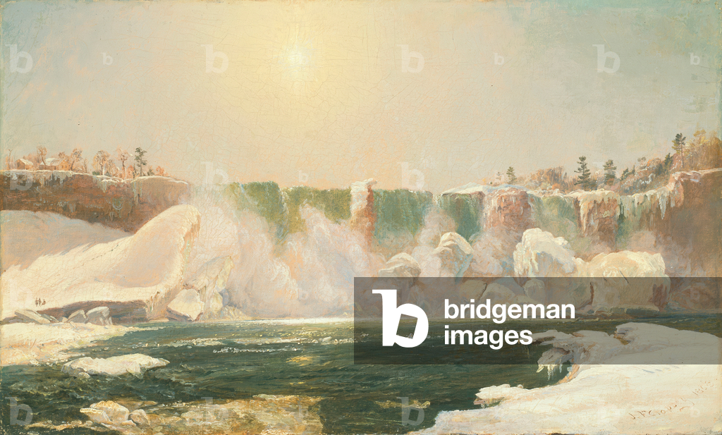 Image of Niagara Falls in Winter, 1868 (oil on canvas) by Cropsey ...