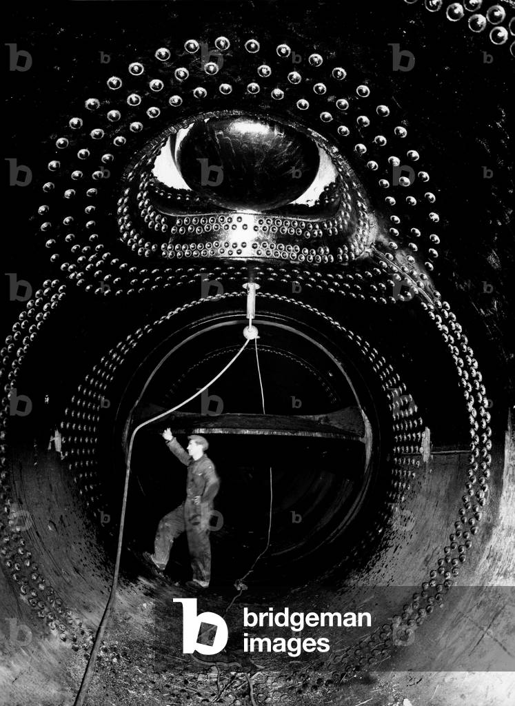 Image of Conduit of a dam, 1951 (b/w photo)