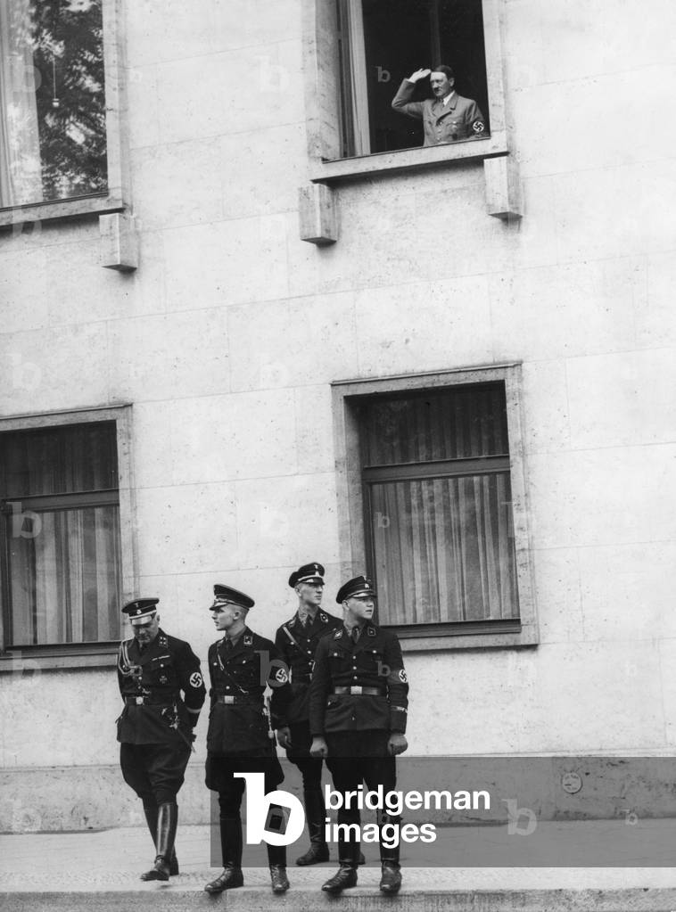 Image of Adolf Hitler at the window of the Reich Chancellery, 1934