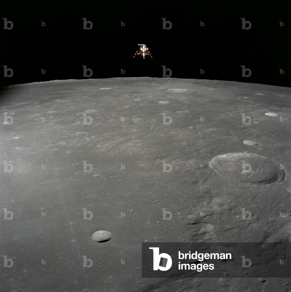 Image of Apollo 12 lunar module Intrepid landing on the Moon's surface
