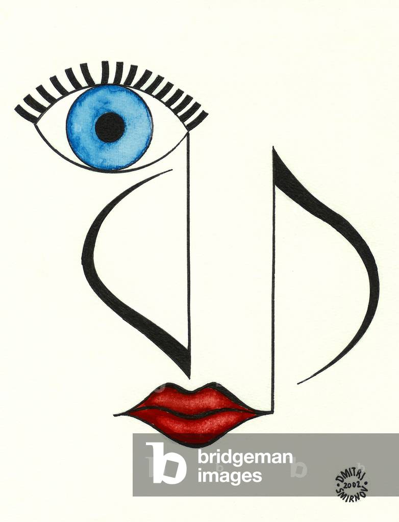 Image of Musical face - a face with an eye and lips by Smirnov, Dmitri
