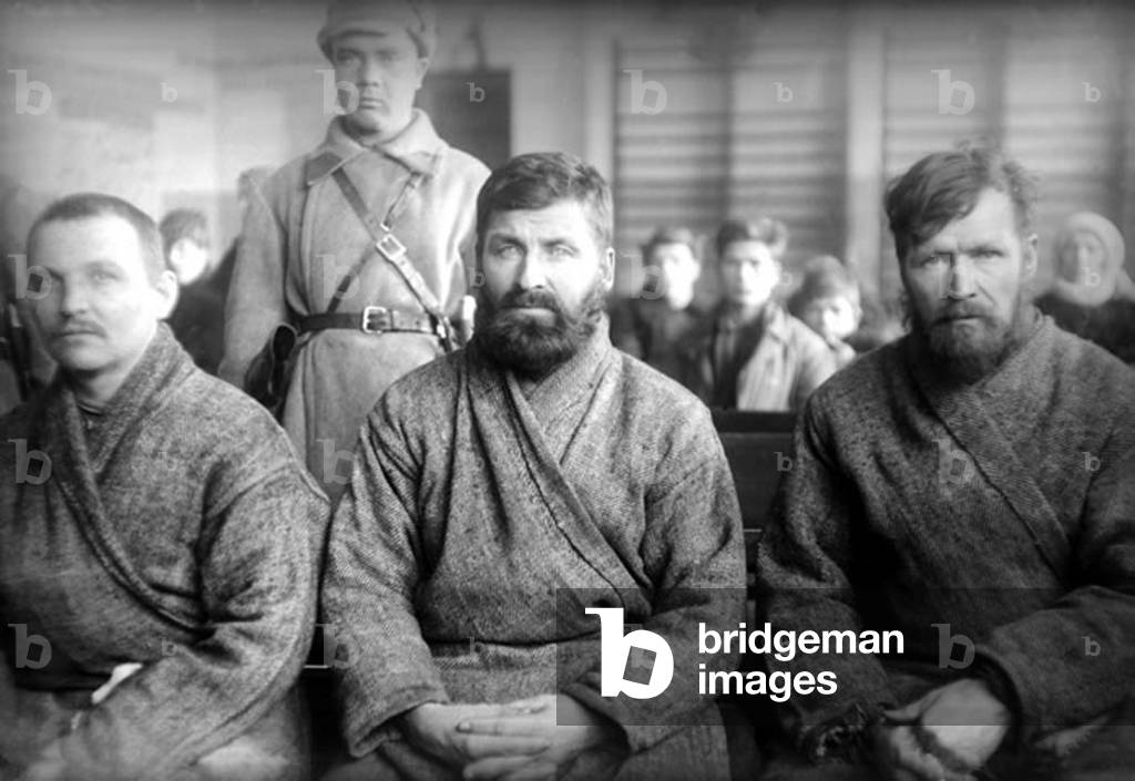 Image of Defendants in prison clothing, 'Moscow Show Trials', 1936 (b/w ...