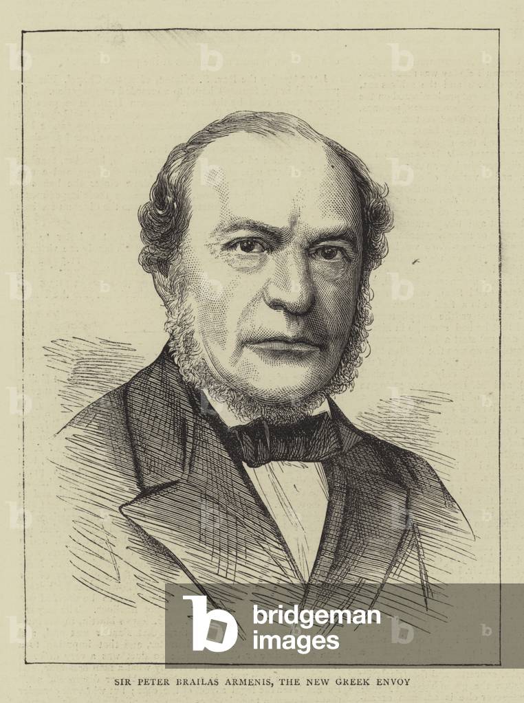 Image of Sir Peter Brailas Armenis, the New Greek Envoy (engraving) by ...