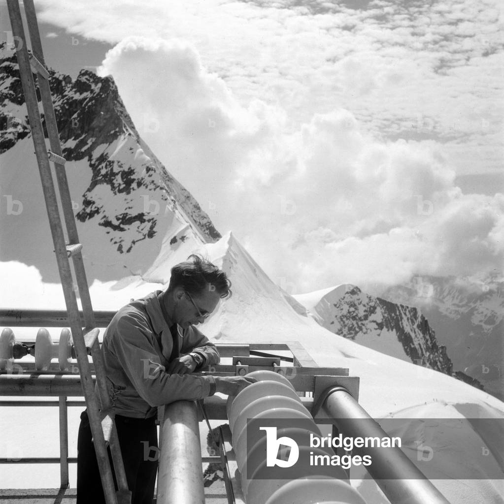 Image of Switzerland Weather Station Jungfraujoch, 1946 (b/w photo)