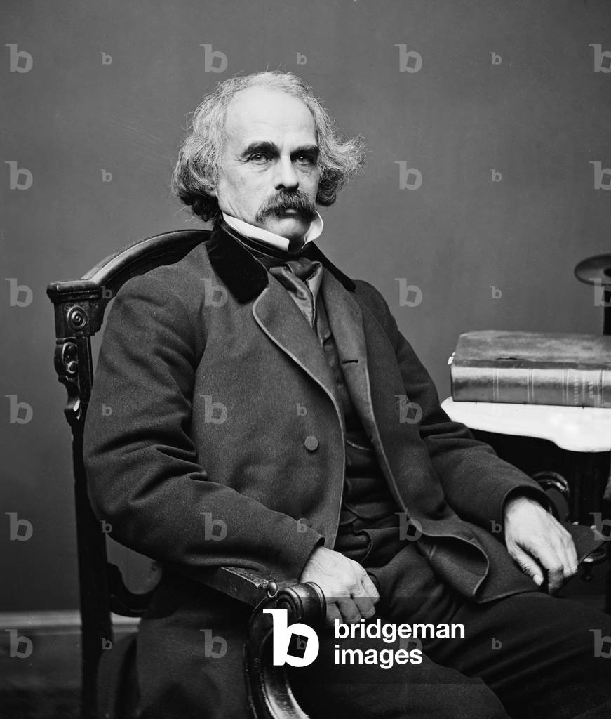 Image of Nathaniel Hawthorne (1804-64) American novelist who wrote "The ...