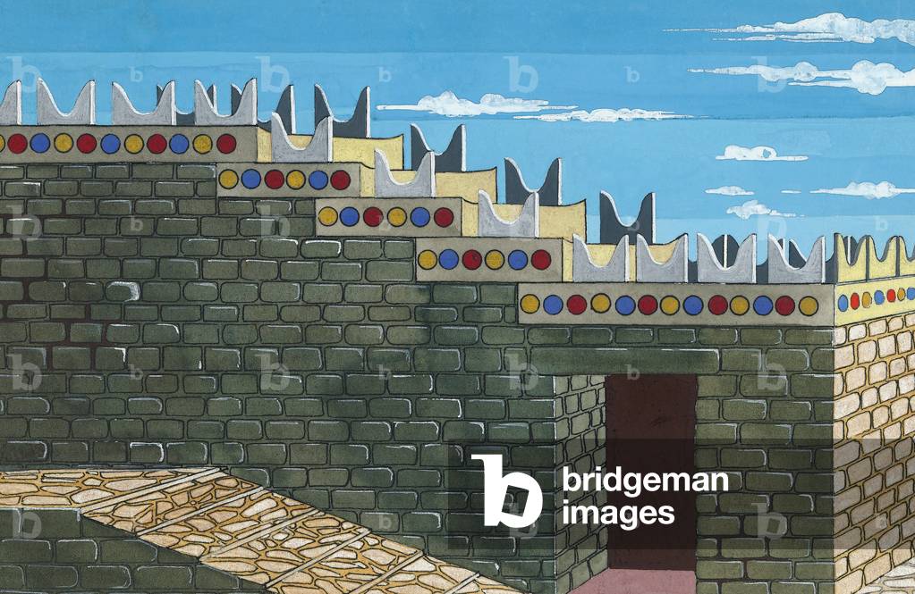 Image of Reconstruction of the exterior walls of the palace of Knossos,