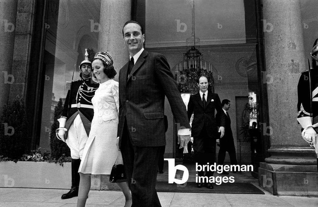 Image of Jacques Chirac and his Wife Bernadette Leaving Elysee Palace in
