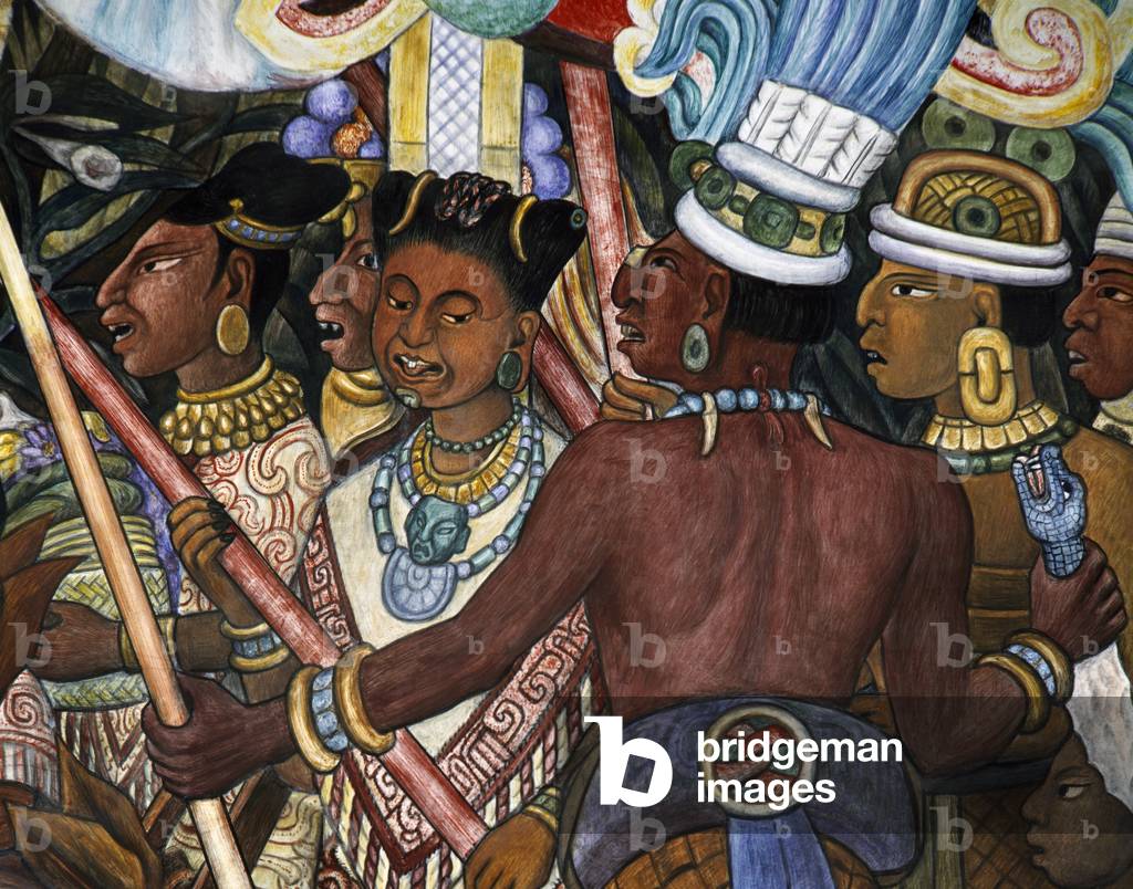 Image of Group of Totonac, Totonaca civilisation, 1950, by Diego Rivera ...