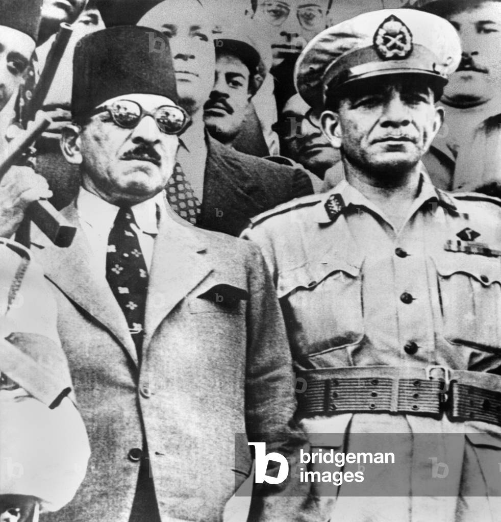 Image of Muhammad Naguib with Egyptian Premier Ali Maher, who was appointed