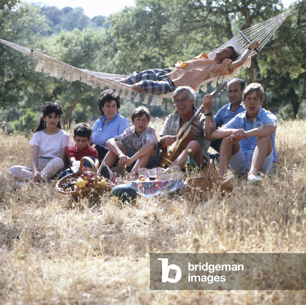 Image of The german actor Siegfried Rauch together with his wife kids