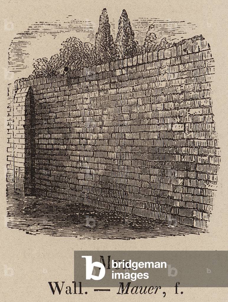 Image of Le Vocabulaire Illustre: Mur; Wall; Mauer (engraving) by ...