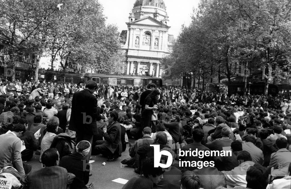 Image of May 68 : Students Are Demonstrating Outside The Sorbonne, Paris,