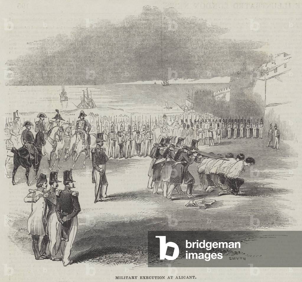 Image of Military Execution at Alicant (engraving) by English School ...