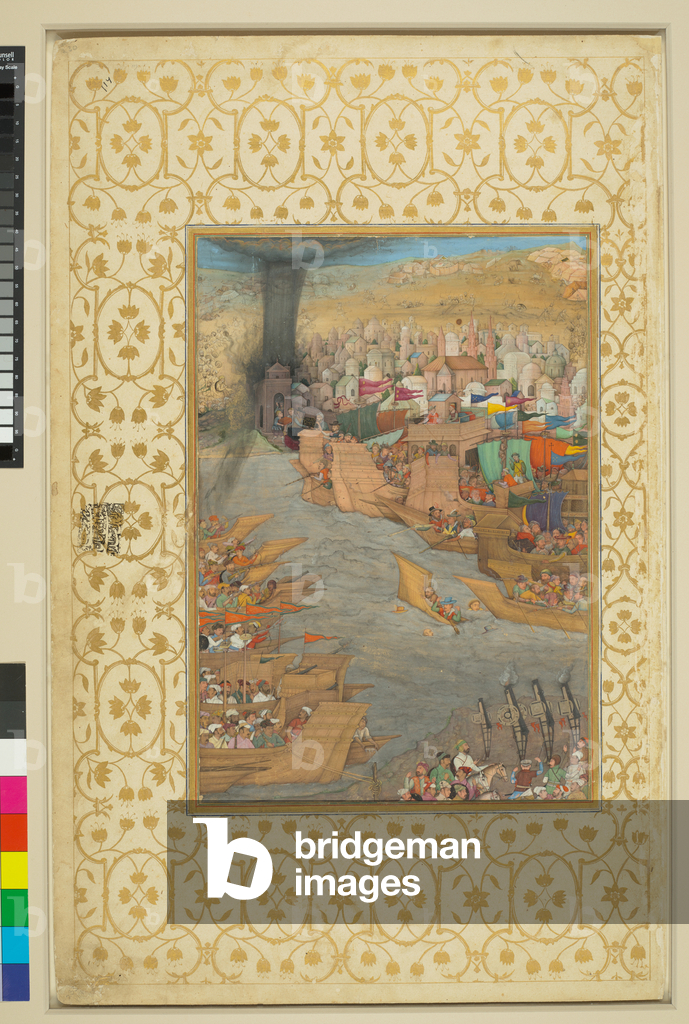 Image of The Capture of Port Hugli, c. 1635-50 (w/c & metallic by ...