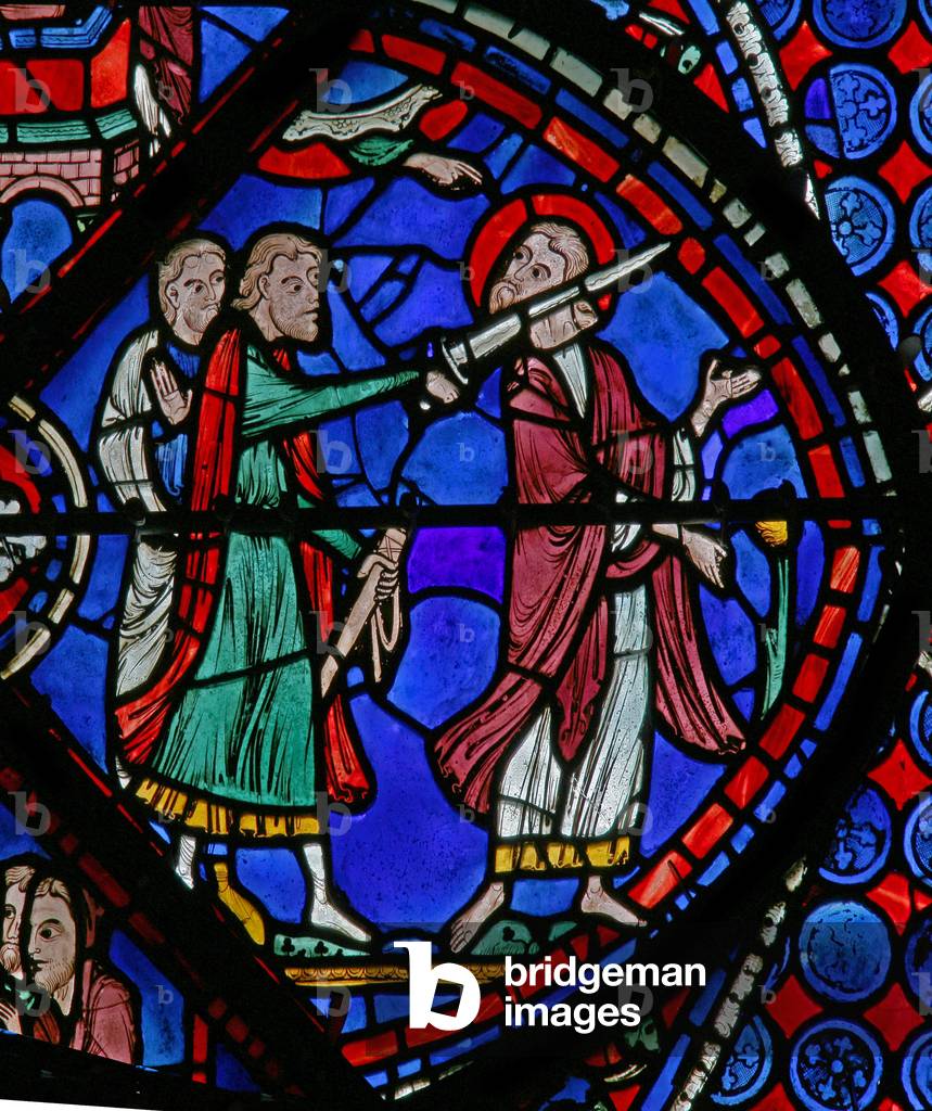 Image of The St Thomas window: attacked by priest of the sun by French ...