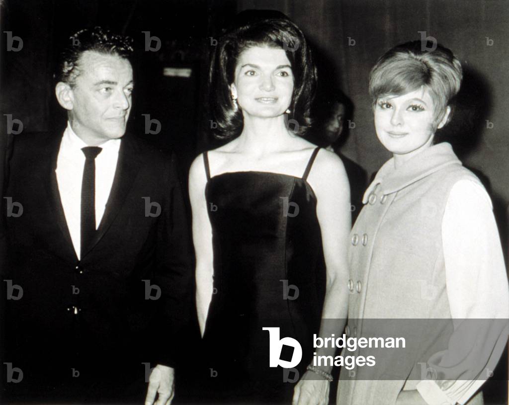 Image of Alan Jay Lerner, Jacqueline Kennedy & Barbara Harris, 12/8/65 ...