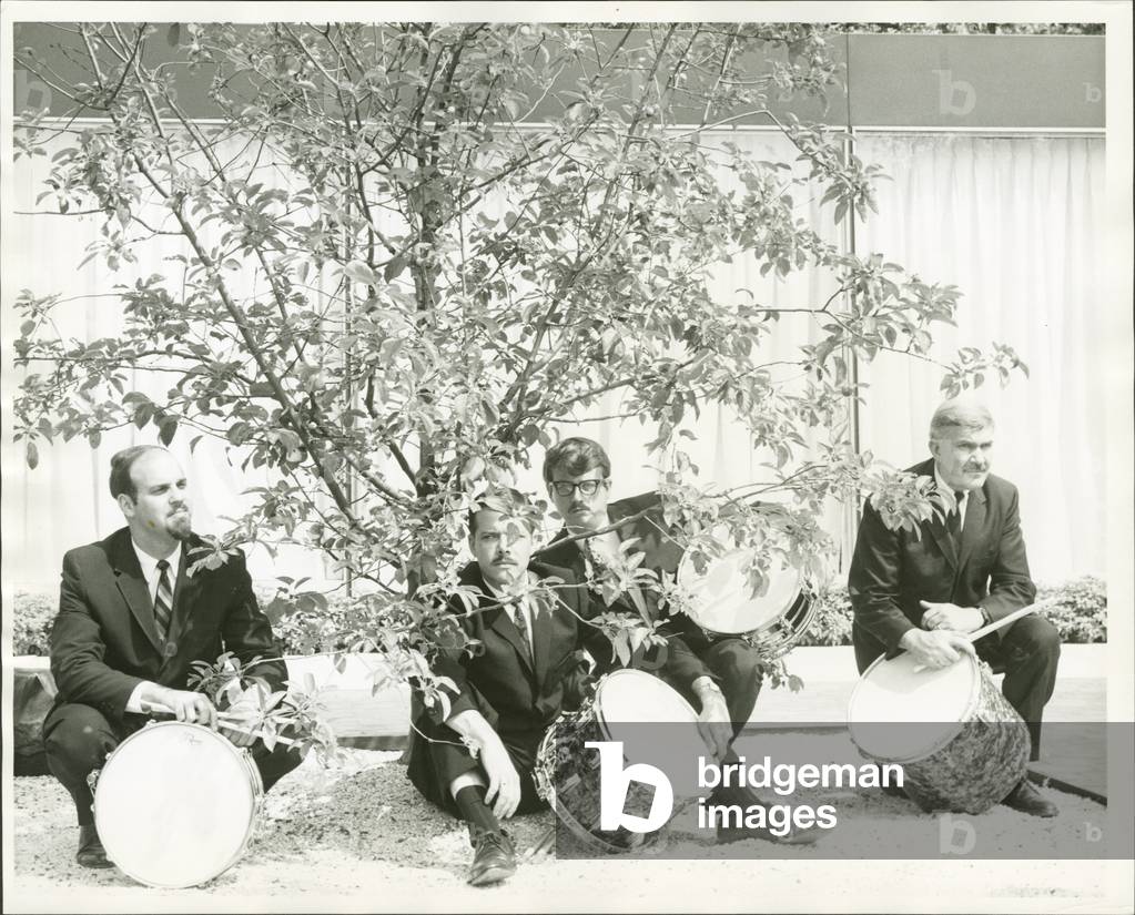 Image of New Percussion Quartet posing outdoors at Albright-Knox Art ...