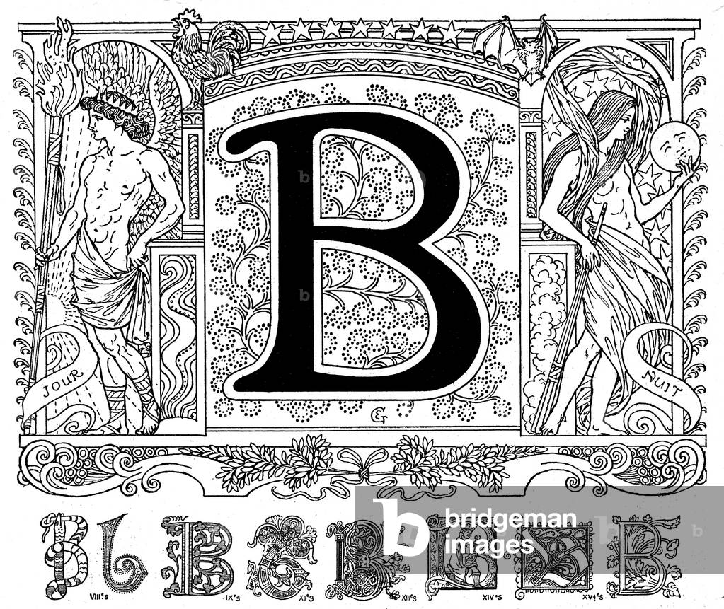 Image of Letter B (engraving, 1922) by Grasset, Eugene (1841-1917)