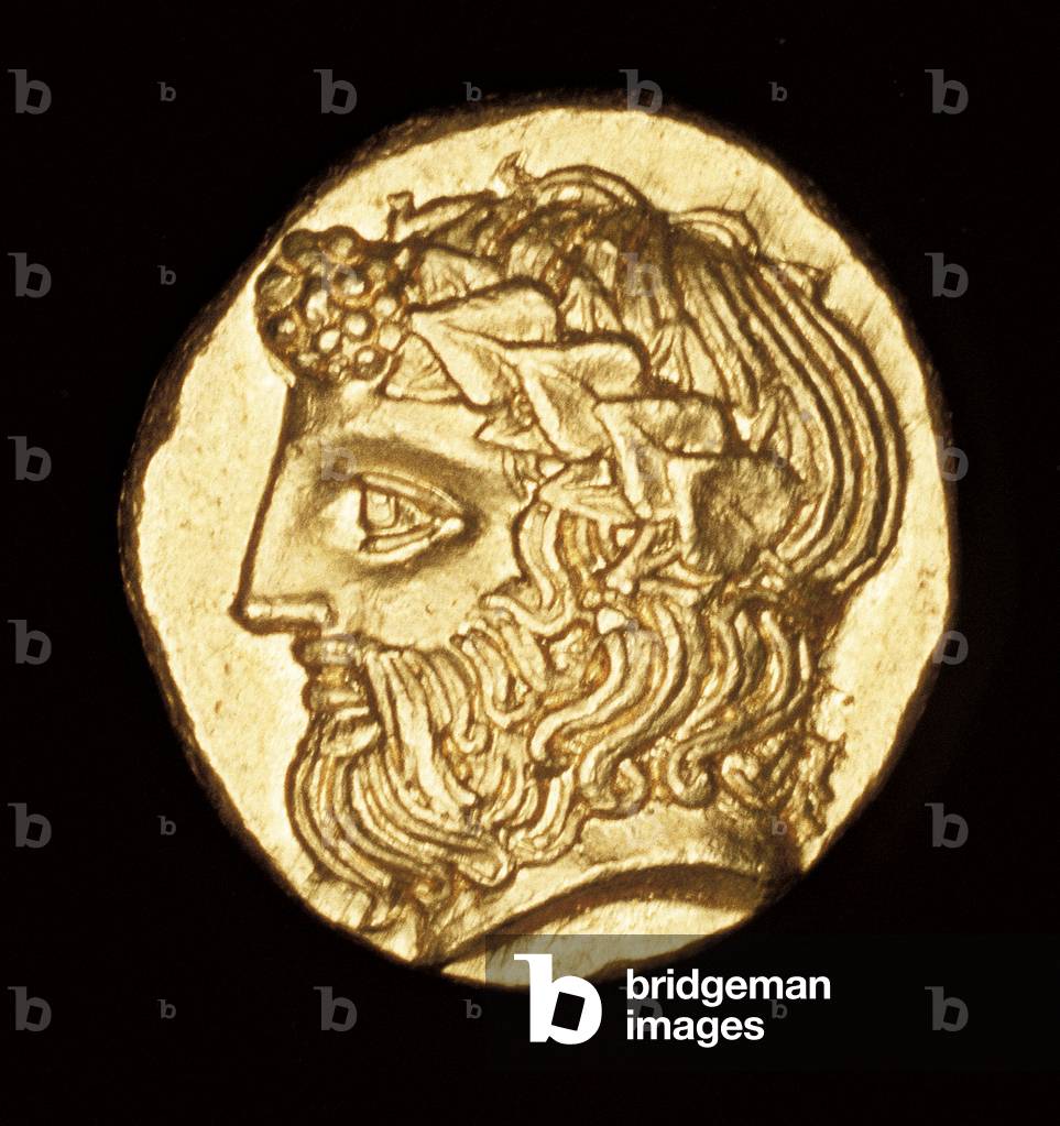 Image of Rare Ancient Greek Coin, gold, thasos hemidrachm, Dionysus God of