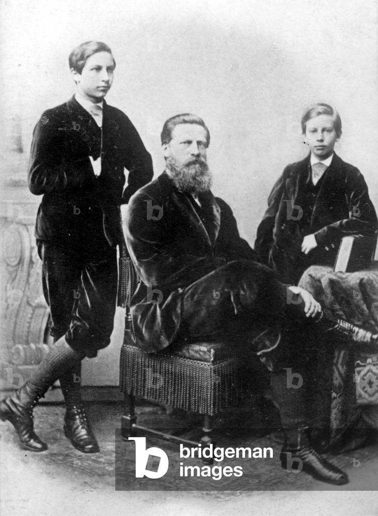 Image of Crown Prince Friedrich Wilhelm and his sons Wilhelm and Henry,