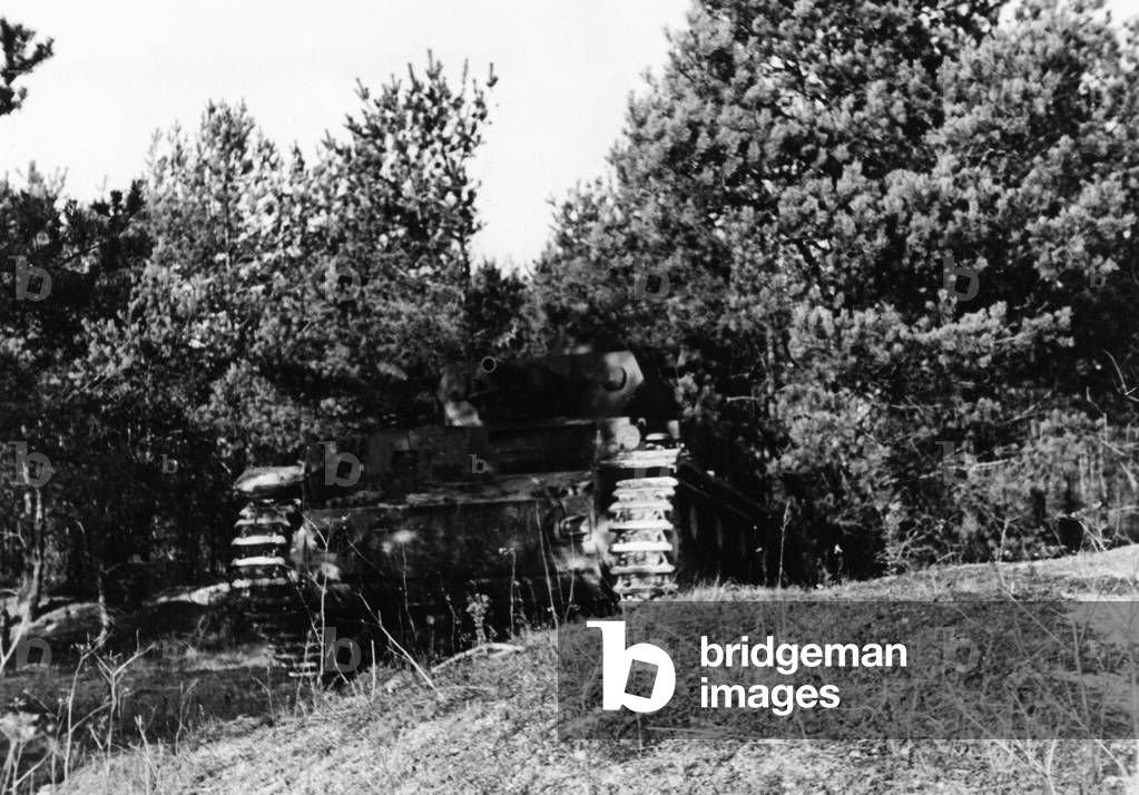 Image of German Panzer IV during the Western campaign, 1940 (b/w photo)