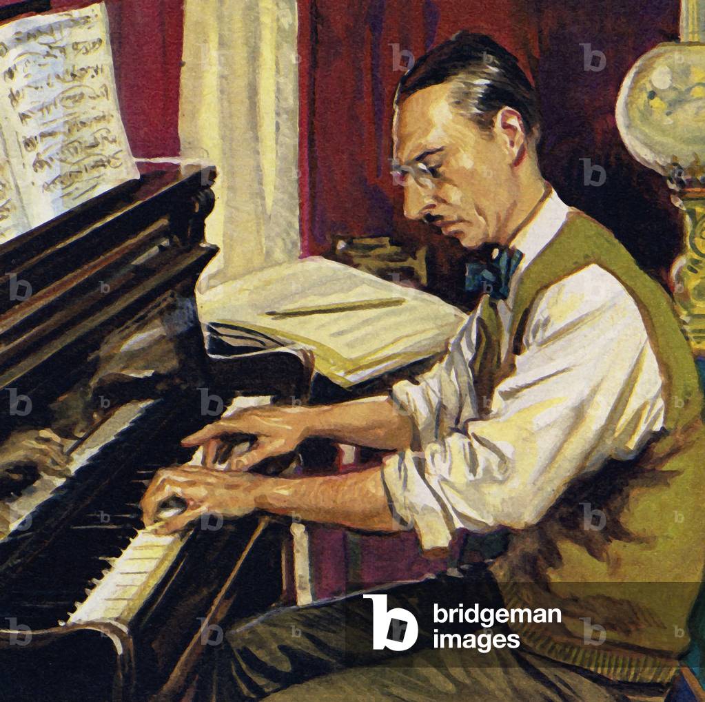 Image of Stravinsky had some lessons from Rimsky-Korsakov (colour litho ...