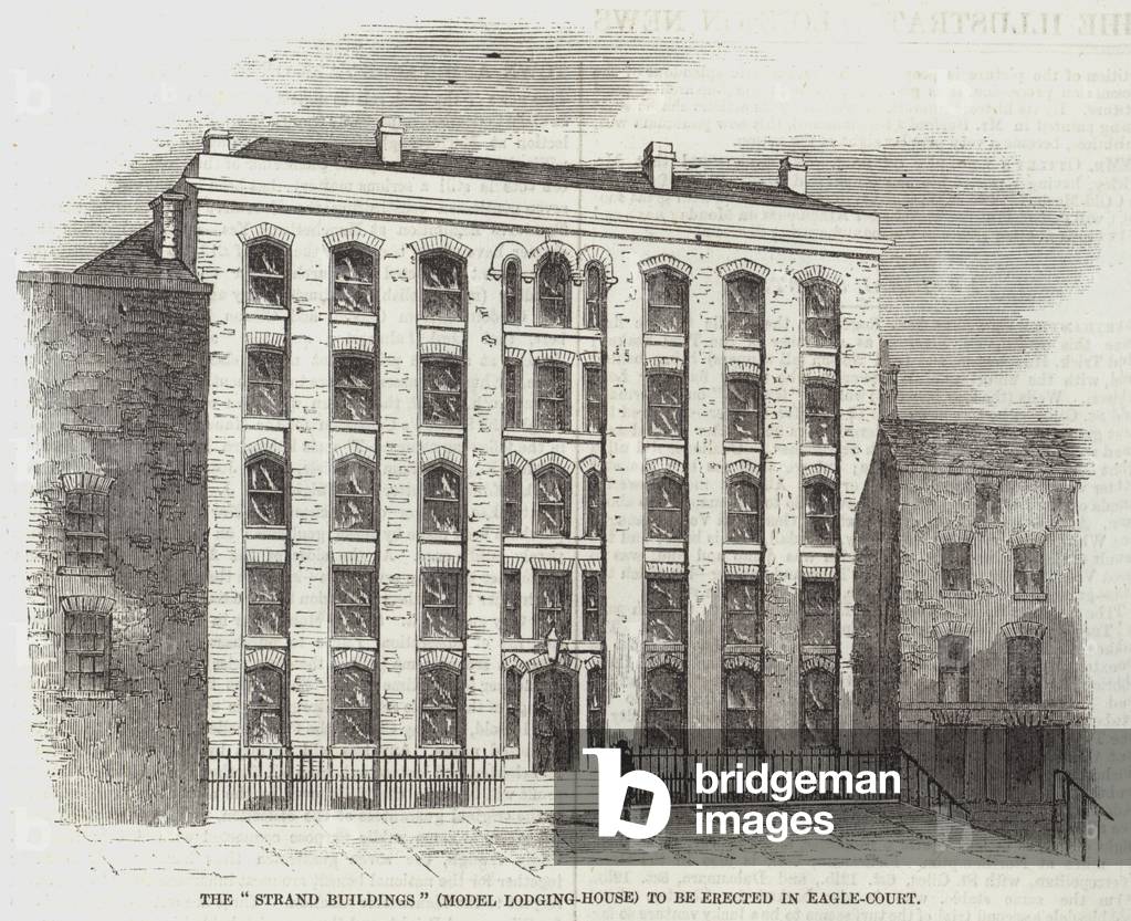 Image of The 'Strand Buildings' (Model Lodging-House) to be erected in ...