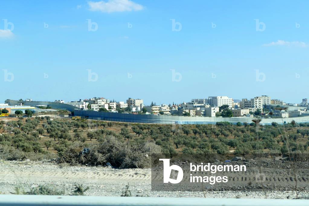 Image of Security Wall built by Israel through the Occupied West Bank,